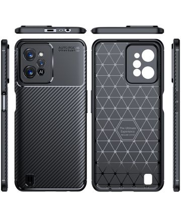 Realme C31 Hoesje Siliconen Carbon TPU Back Cover Zwart | GSMpunt.nl