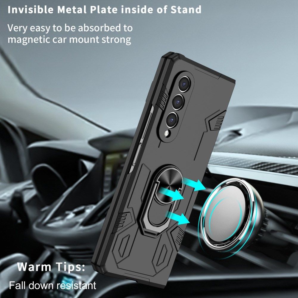 Samsung Galaxy Z Fold 4 Hoesje Magnetische Kickstand Back Cover Zwart ...