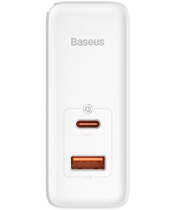 Baseus GaN5 100W Snellader met Fast Charge + 100W USB-C Kabel Wit ...