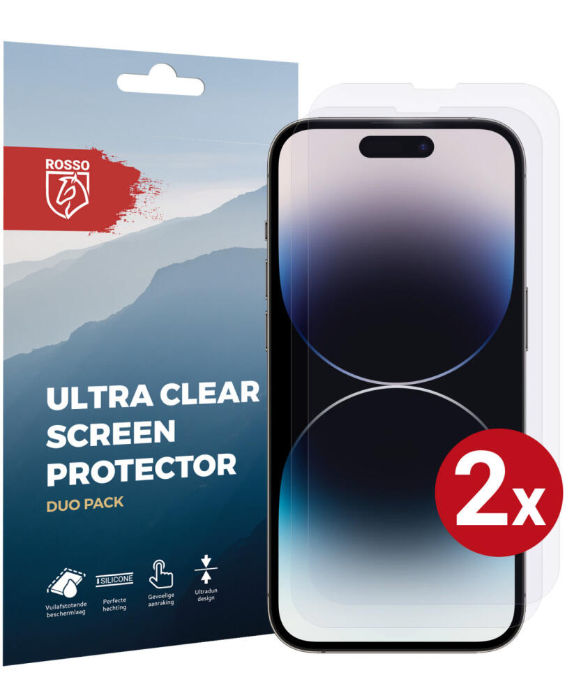 Rosso Apple iPhone 14 Pro Ultra Clear Screen Protector Duo Pack ...