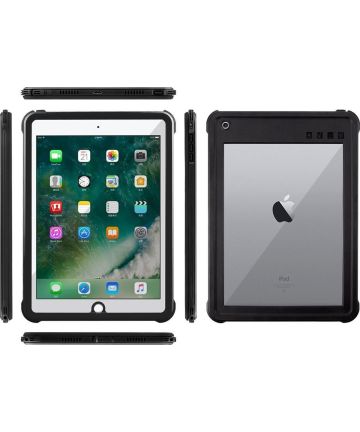 Apple iPad 9.7 (2017/2018) Hoes Waterdicht Full Protect Cover Zwart ...