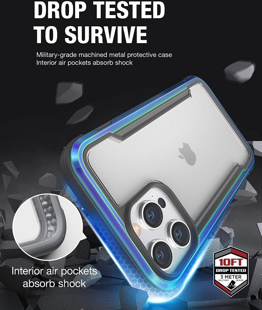 Raptic Shield iPhone 14 Pro Max Hoesje Militair Getest Iridescent | gsmpunt