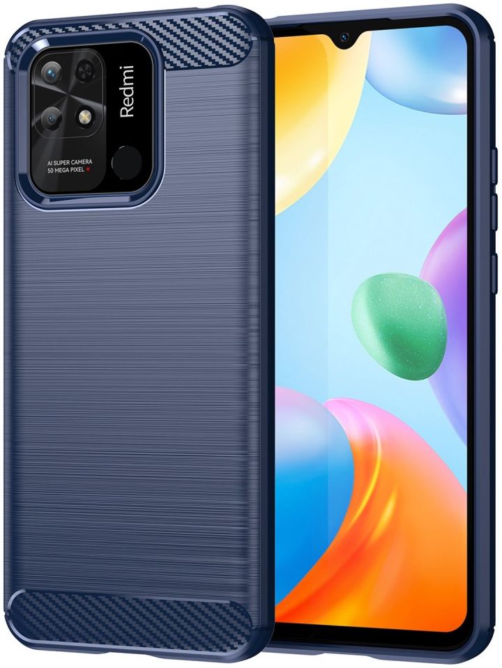 Xiaomi Redmi 10C Hoesje Geborsteld TPU Flexibele Back Cover Blauw | gsmpunt