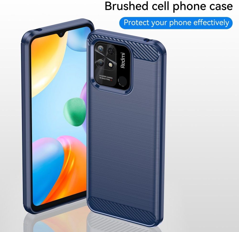 Xiaomi Redmi 10C Hoesje Geborsteld TPU Flexibele Back Cover Blauw | gsmpunt