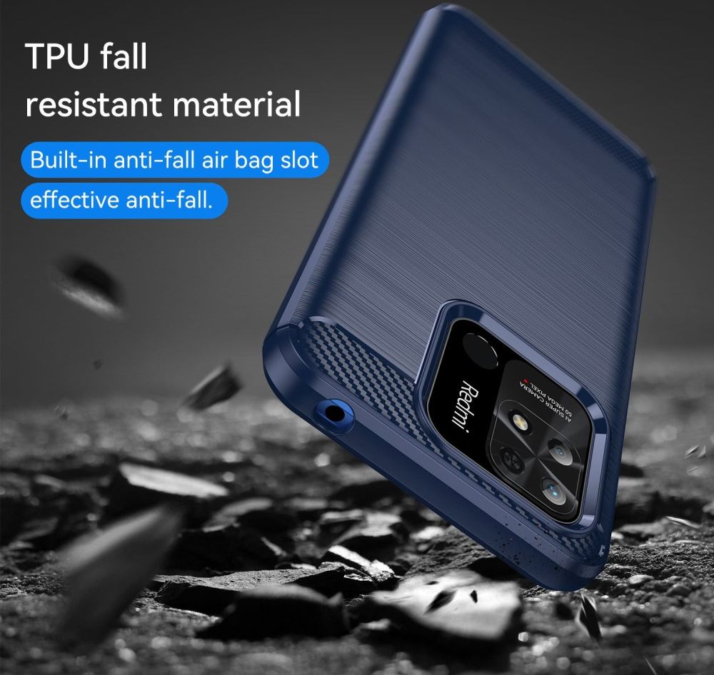 Xiaomi Redmi 10C Hoesje Geborsteld TPU Flexibele Back Cover Blauw | gsmpunt