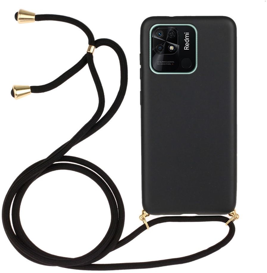 Xiaomi Redmi 10C Hoesje Back Cover Flexibel TPU met Koord Zwart ...