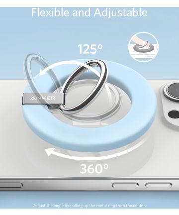Anker MagGo Ring Houder MagSafe Standaard voor Vinger Blauw | GSMpunt.nl