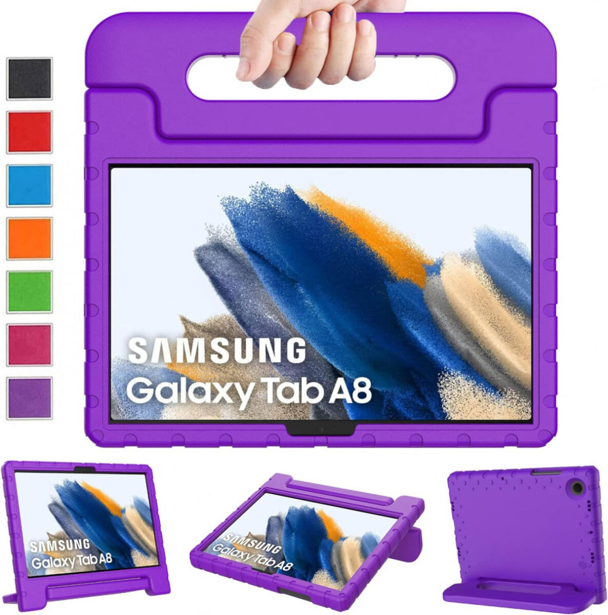Samsung Galaxy Tab A8 Kinder Tablethoes met Handvat Paars | gsmpunt