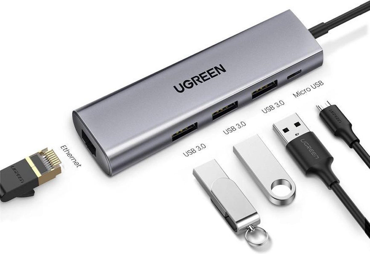 UGREEN USB 3.0 Gigabit LAN Adapter 4-in-1 voor Macbook / Windows | gsmpunt