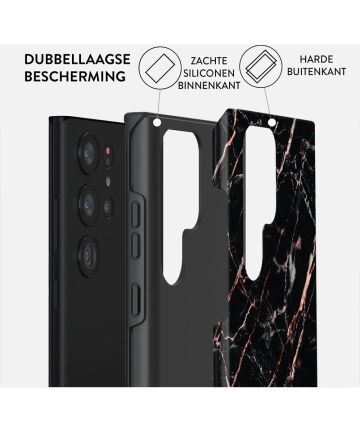 Burga Tough Case Samsung Galaxy S23 Ultra Hoesje Rose Gold Marble ...