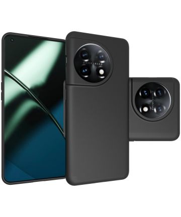 OnePlus 11 Hoesje Dun TPU Matte Back Cover Zwart | GSMpunt.nl