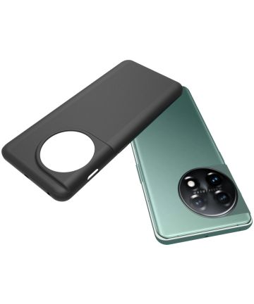 OnePlus 11 Hoesje Dun TPU Matte Back Cover Zwart | GSMpunt.nl