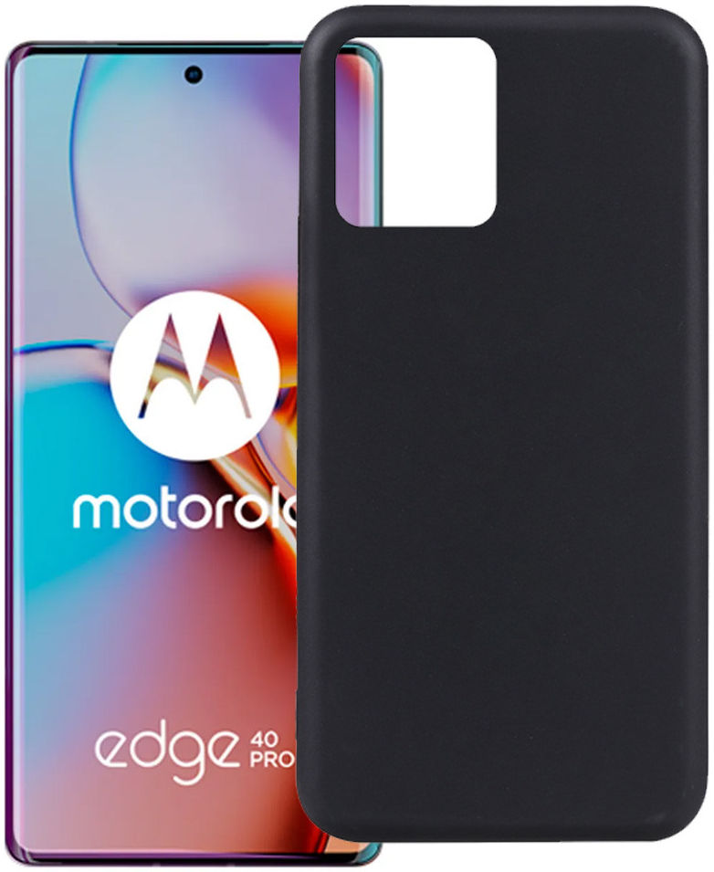 Motorola Edge 40 Pro Hoesje Dun TPU Matte Back Cover Zwart | gsmpunt