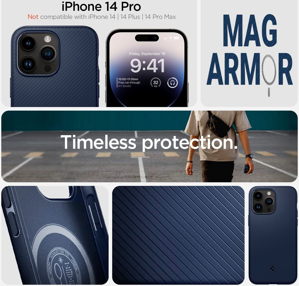 Spigen Mag Armor Apple iPhone 14 Pro Hoesje MagSafe Back Cover Blauw ...