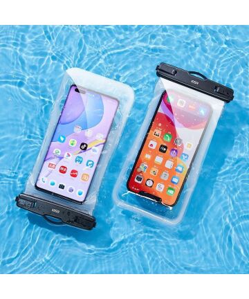 ESR Universeel Waterdicht Hoesje met Koord IPX8 Waterproof Case Zwart | GSMpunt.nl