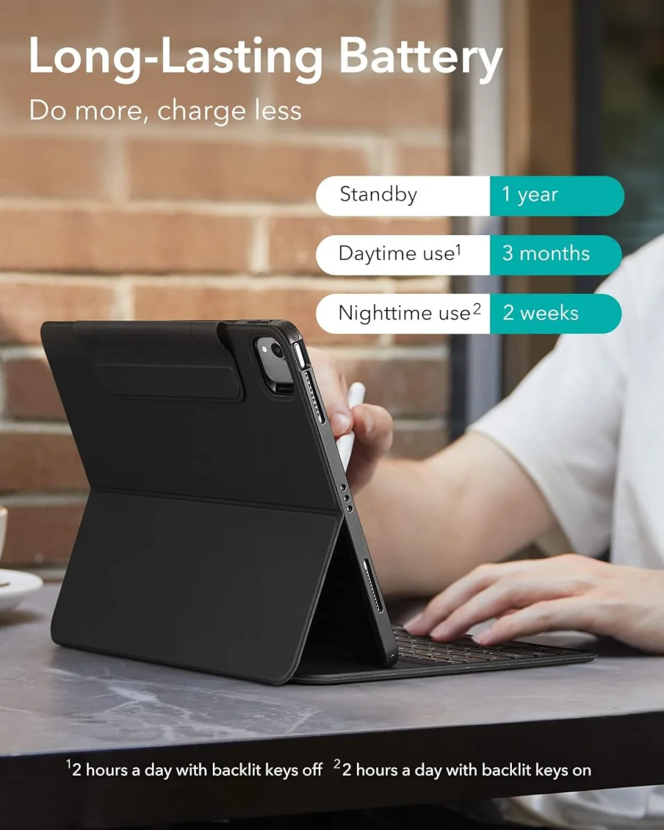 ESR Ascend Keyboard Lite Apple iPad 10.9 (2022) Toetsenbord Hoes Zwart ...