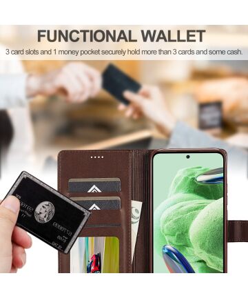 LC.IMEEKE Xiaomi Redmi Note 12 Pro/Poco X5 Pro Hoesje Book Case Bruin ...