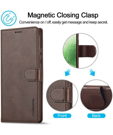 LC.IMEEKE Xiaomi Redmi Note 12 Pro/Poco X5 Pro Hoesje Book Case Bruin ...