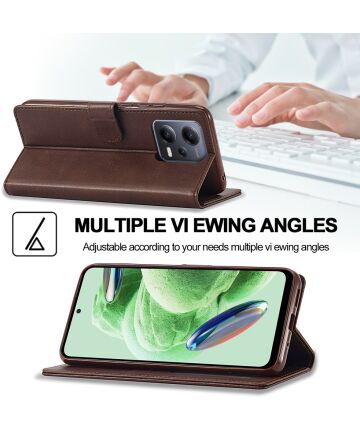 LC.IMEEKE Xiaomi Redmi Note 12 Pro/Poco X5 Pro Hoesje Book Case Bruin ...