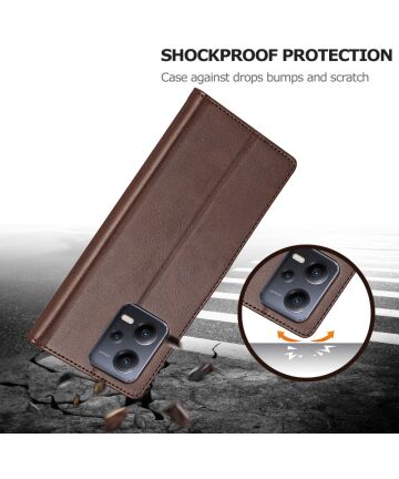 LC.IMEEKE Xiaomi Redmi Note 12 Pro/Poco X5 Pro Hoesje Book Case Bruin ...