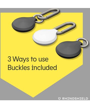 RhinoShield Duurzame AirTag Sleutelhanger 100% Gerecycled TPU Wit | GSMpunt.nl