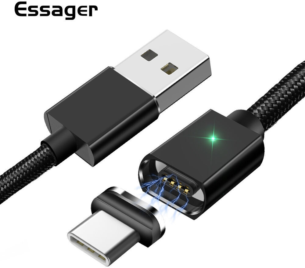 Essager 3A USB naar USB-C Fast Charge Oplaad Kabel 1M Zilver | gsmpunt