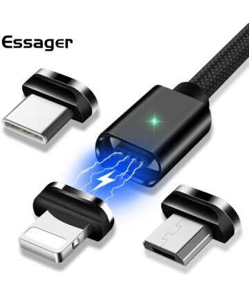 Essager 3A USB naar Lightning Fast Charge Oplaad Kabel 1M Zilver ...