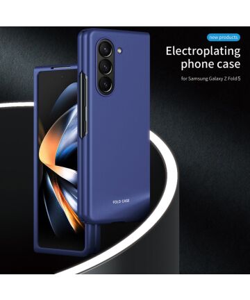 Samsung Galaxy Z Fold 5 Hoesje Hard Back Cover Blauw | GSMpunt.nl