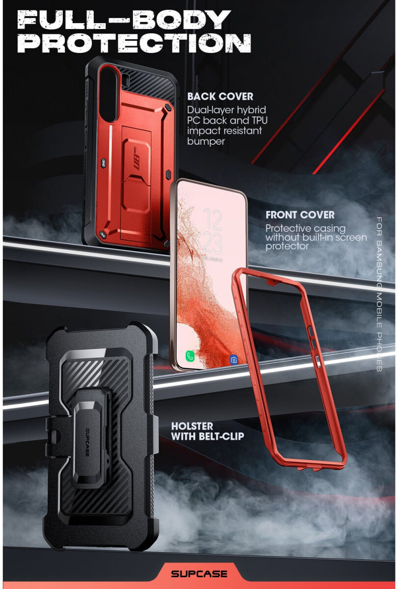 SUPCASE UB Pro Samsung Galaxy S23 Hoesje Full Protect Stand Rood | gsmpunt