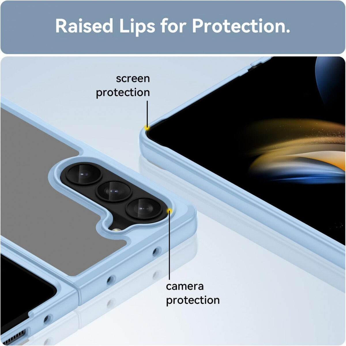 Samsung Galaxy Z Fold 5 Hoesje Back Cover Lichtblauw / Transparant ...