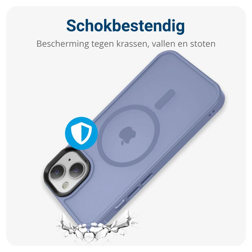 Apple iPhone 14 Hoesje met MagSafe Back Cover Matte Blauw | GSMpunt.nl