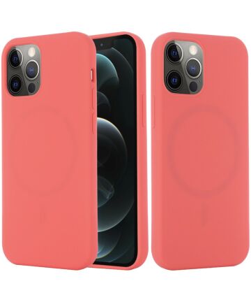 Apple iPhone 15 Pro Max Hoesje MagSafe Dun Silicone Roze | GSMpunt.nl