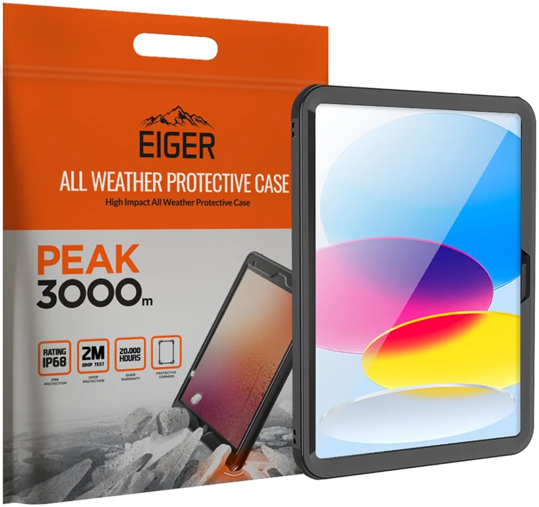 Eiger Peak 3000m iPad 10.9 (2022) Hoes Full Protect Zwart | gsmpunt