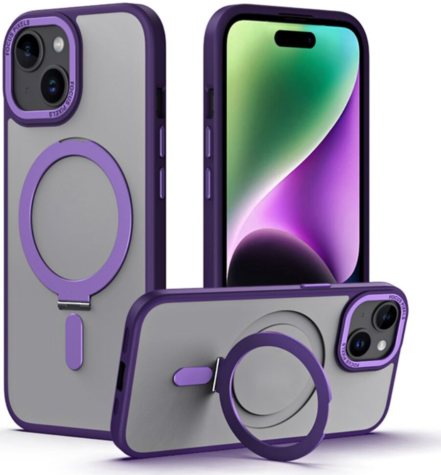 Apple iPhone 15 Plus Hoesje met MagSafe Kickstand Blauw | GSMpunt.nl