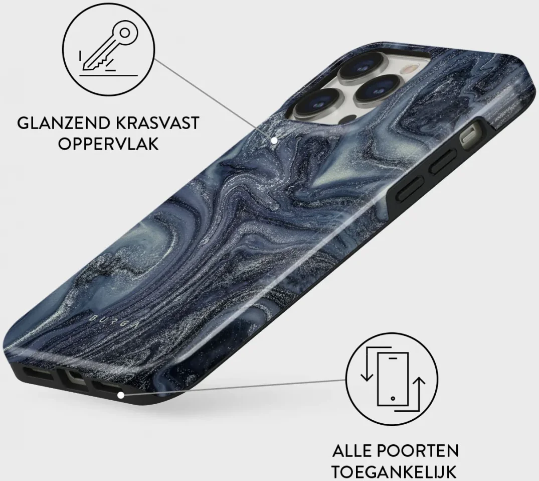 Burga Tough MagSafe Apple iPhone 15 Pro Max Hoesje Navy Trench | gsmpunt