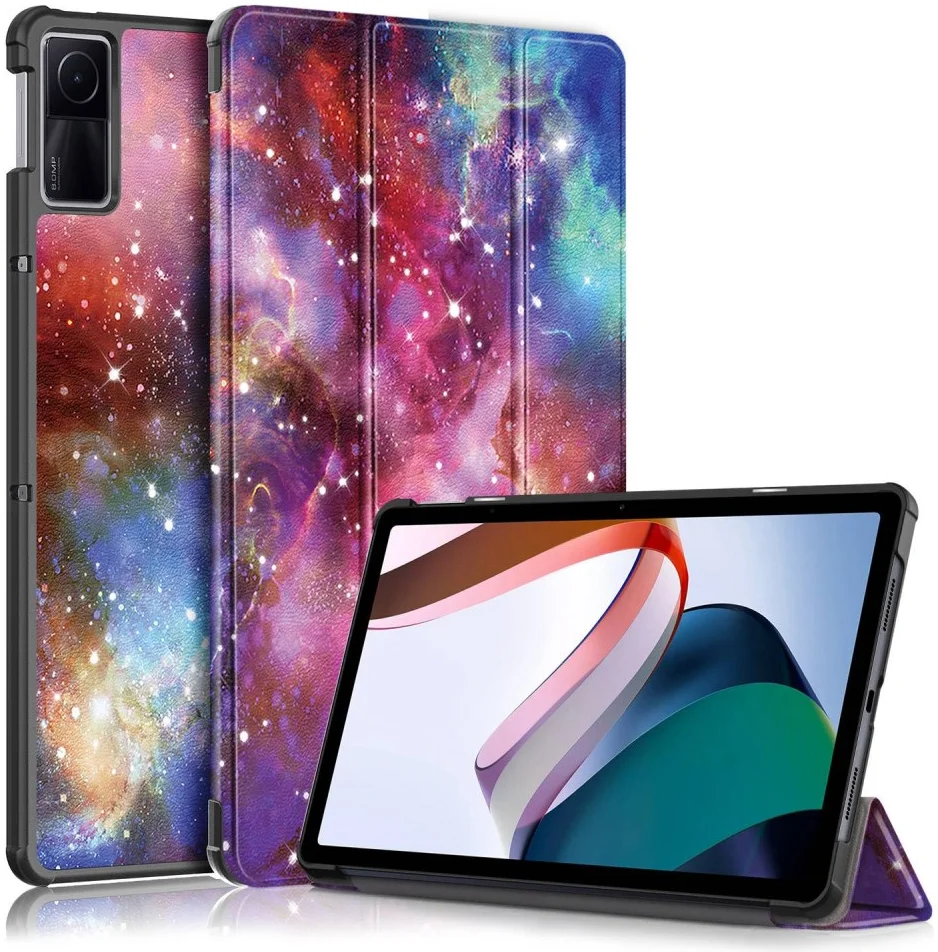 Xiaomi Redmi Pad Hoes Tri-Fold Book Case met Standaard Galaxy Print ...
