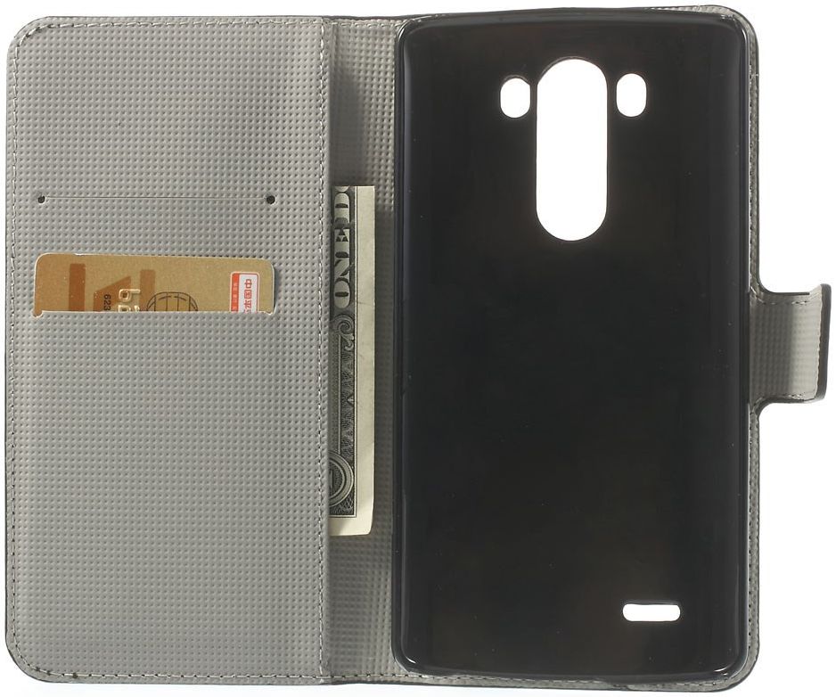 LG G3 Wallet Flipcase Stand - Butterfly & Flower | gsmpunt