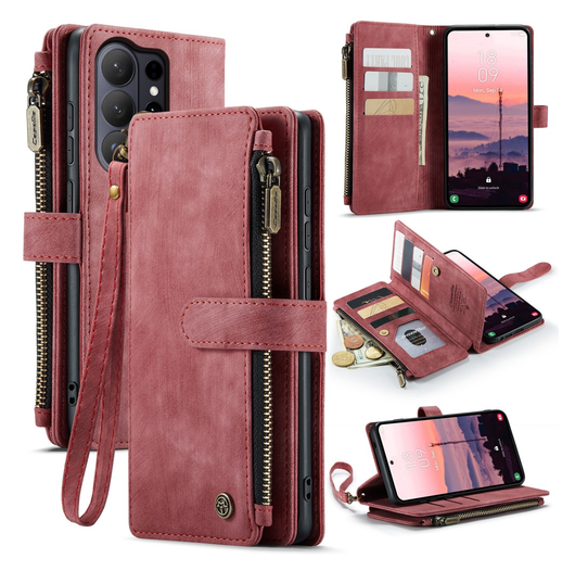 CaseMe C30 Samsung Galaxy S26 Ultra Hoesje Pasjeshouder Book Case Rood ...