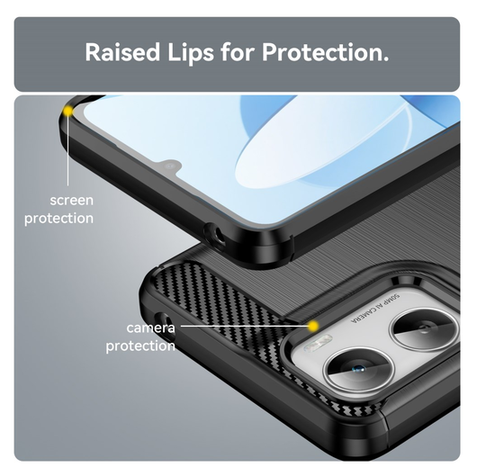 Motorola Moto G06 (Power) Hoesje Geborsteld TPU Flexibele Back Cover ...