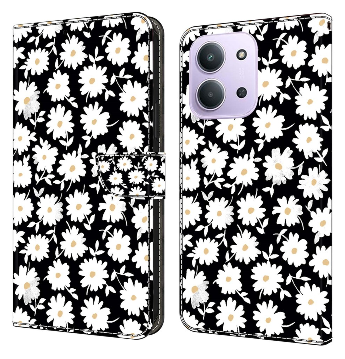 Xiaomi Redmi 15C Hoesje Portemonnee Book Case Bloem Print | gsmpunt