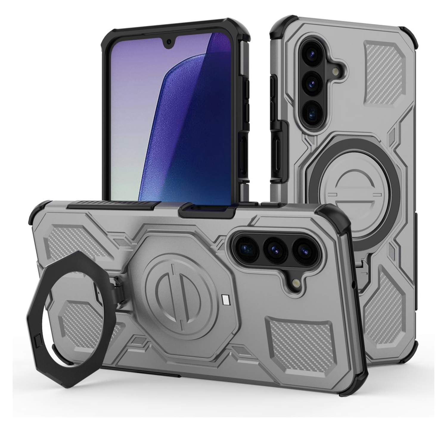 Samsung Galaxy A17 Hoesje MagSafe 360° Standaard Lichtblauw | gsmpunt