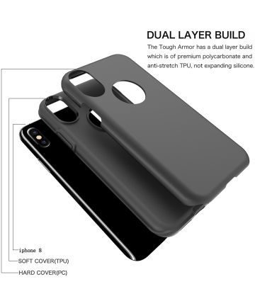 Apple iPhone X Rubber Hard Case Zwart | GSMpunt.nl