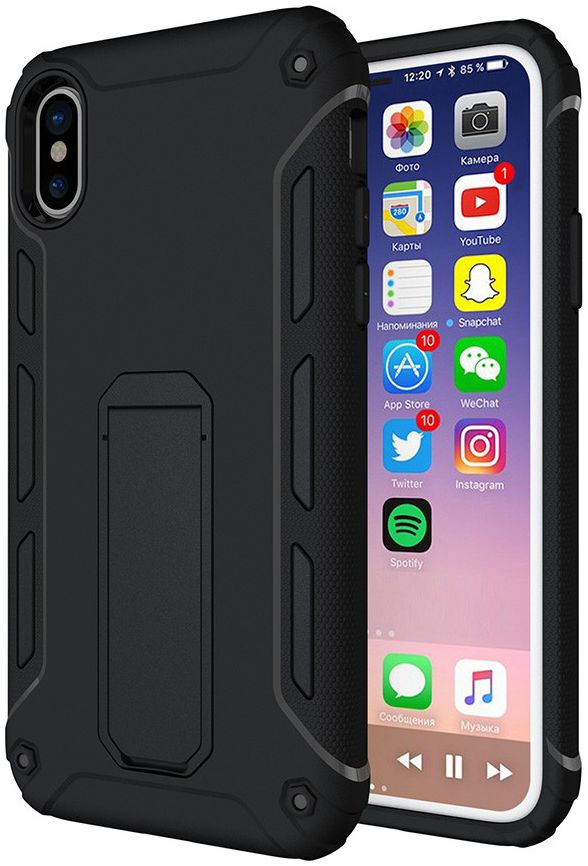 Apple iPhone X Robuust Hybride Hoesje Zwart | gsmpunt