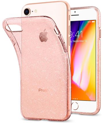 Spigen Liquid Crystal Glitter Apple Iphone 7/ 8 Hoesje Roze | GSMpunt.nl