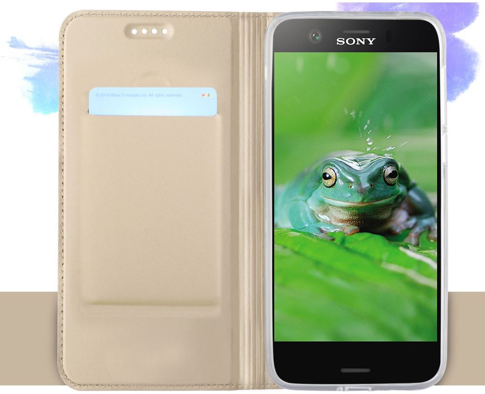 Sony Xperia Xz1 Compact Luxe Portemonnee Hoesje Goud Gsmpunt Nl