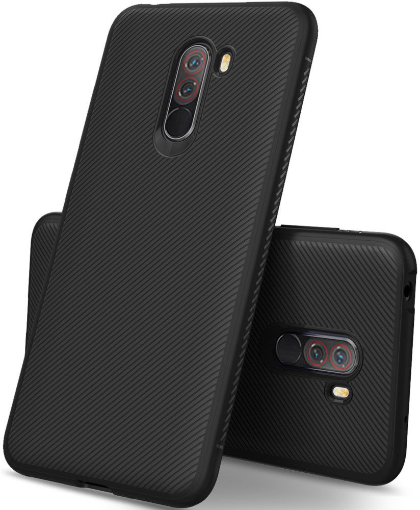 Xiaomi PocoPhone F1 Twill Slim Texture Back Cover Zwart | gsmpunt