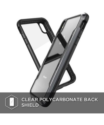 Raptic Shield Apple iPhone XS Max Hoesje Transparant/Zwart | GSMpunt.nl