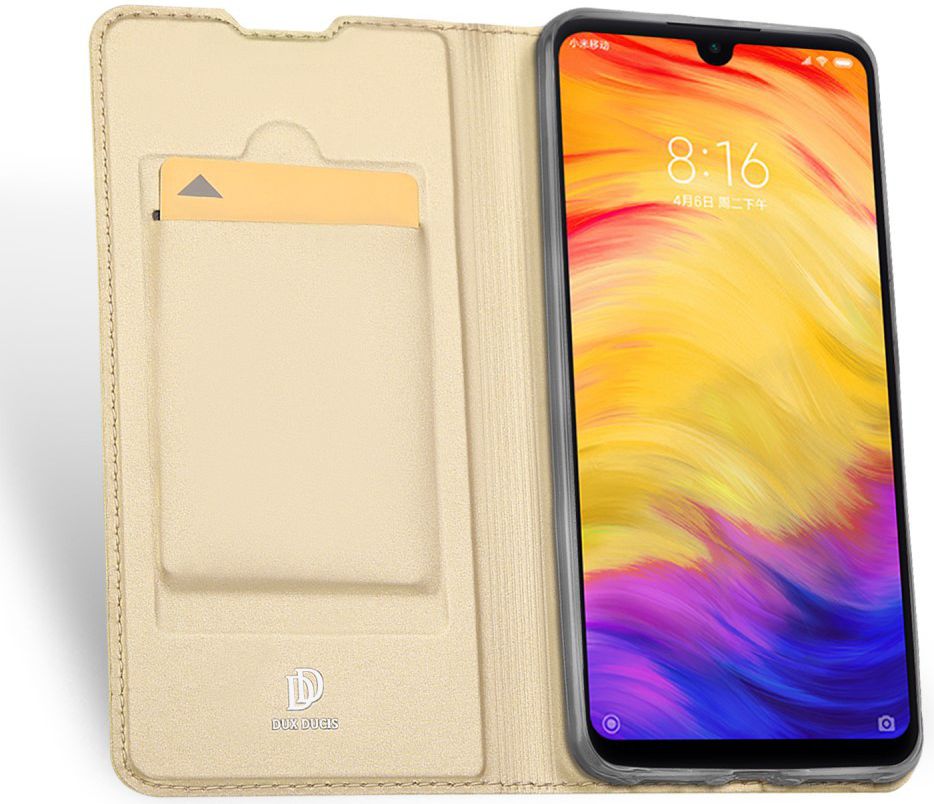 Dux Ducis Skin Pro Series Xiaomi Redmi Note 7 Flip Hoesje Goud | gsmpunt