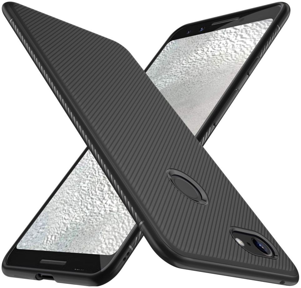 Google Pixel 3A XL Twill Slim Texture Back Cover Zwart | GSMpunt.nl