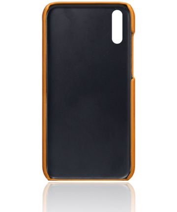 Huawei P30 Back Cover met Kunstlederen Coating Bruin | GSMpunt.nl